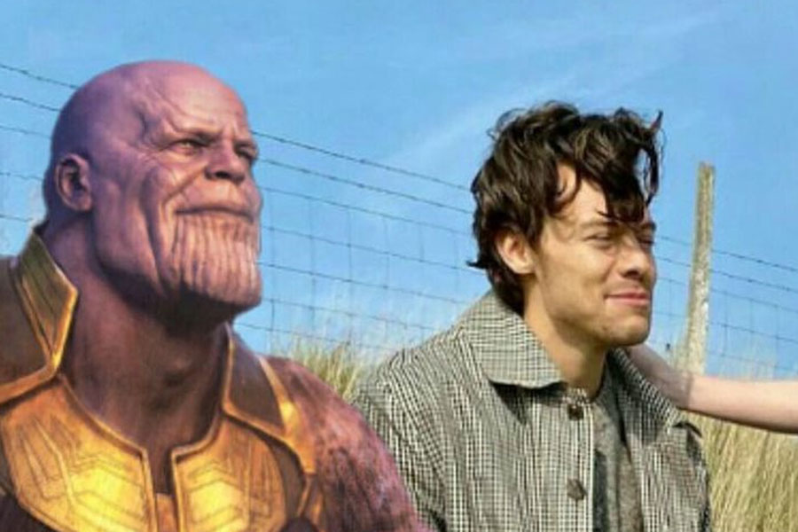 Harry Styles Celebrated His Birthday With His "MCU Brother" Thanos ...